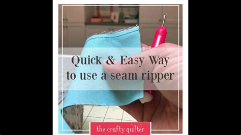 Quick Seam Ripper Technique Youtube
