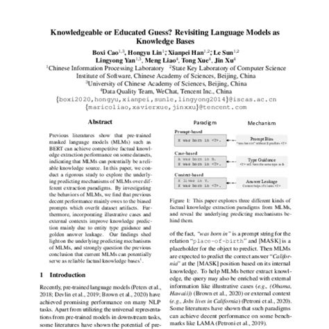 knowledgeable or educated guess revisiting language models as