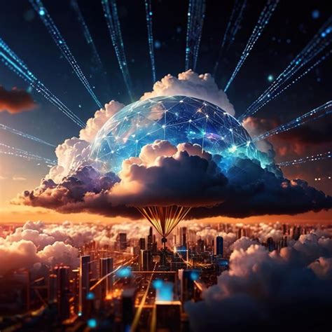 Premium Photo Cloud Computing Internet Technology Automated Distributed Computer Technology