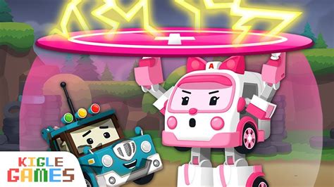 구조대 출동 번개를 막아줘 로보카 폴리 구조놀이 04 로보카폴리 게임 변신로봇 구급차 엠버 경찰차 폴리 피뢰침 키글 게임 Kigle Games Youtube