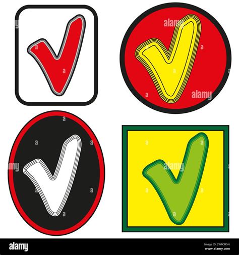 Tick Frame Check Mark Icon Vector Illustration Stock Image EPS 10