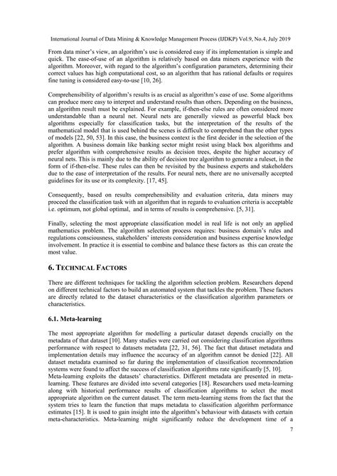 categorization of factors affecting classification algorithms selection