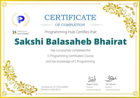 Sakshi Bhairat On Linkedin Programming Cprogramming Certification