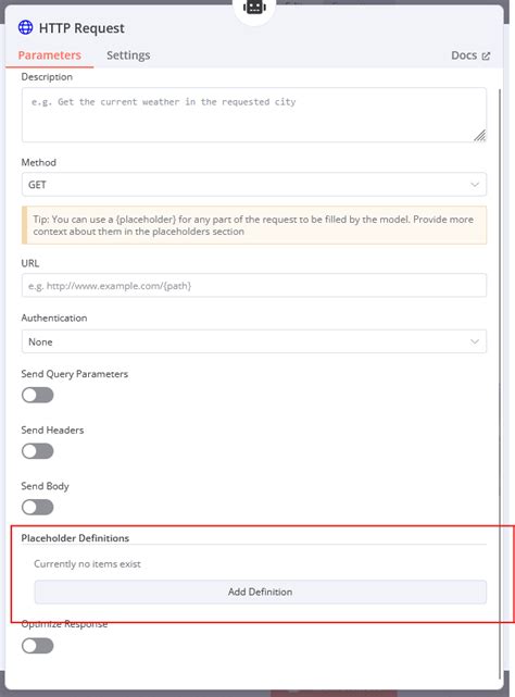 how to configure placeholder definitions questions n8n community