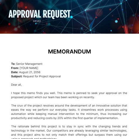 Free Approval Request Memo Template To Edit Online