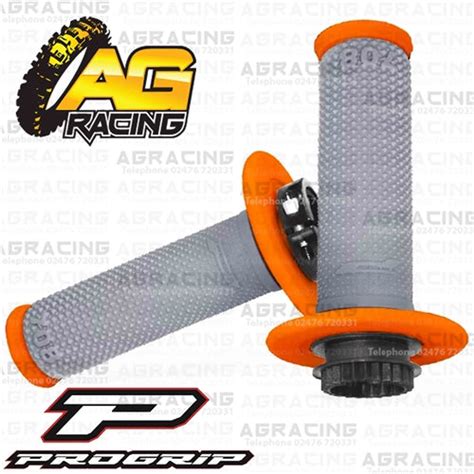 Progrip 708 Twist Grips With 5 Cams Grey Orange Motocross Enduro Quad