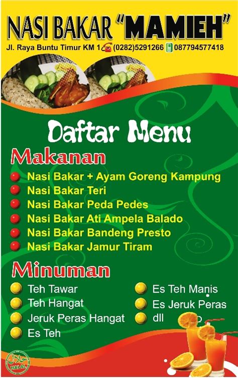 Contoh Daftar Menu Makanan Agentsascse