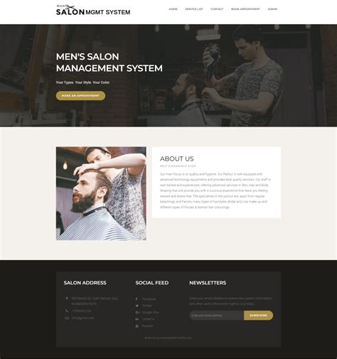Men Salon Management System Project Online Men Salon Management Project In Php