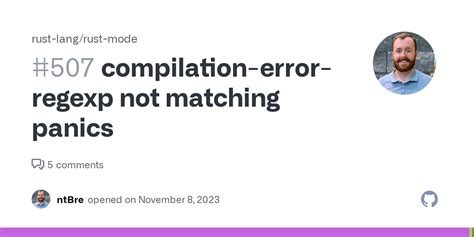 Compilation Error Regexp Not Matching Panics · Issue 507 · Rust Langrust Mode · Github