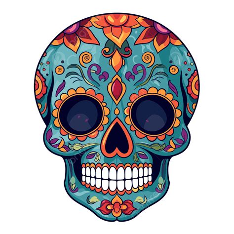Calavera De Azúcar Clipart Calavera De Azúcar Colorida Diseñada Con