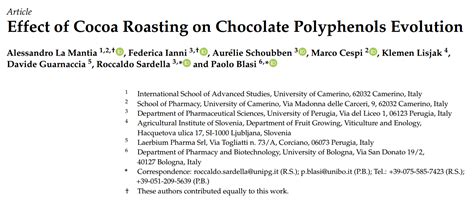 effect of cocoa roasting on chocolate polyphenols evolution — science