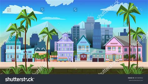 City Game Background 2 D Game Application Stock Vector Royalty Free 401069932 Shutterstock