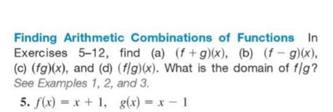 solved finding arithmetic combinations of functions in