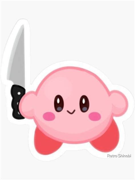 Cute Kirby With A Knife Sticker By Sgtsmiless Redbubble