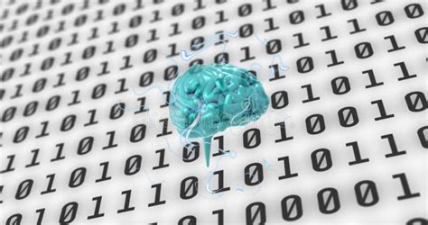 Animation Of Human Brain And Binary Coding Data Processing Stock Footage Video Of Artificial