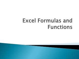 PPT Excel Functions And Formulas PowerPoint Presentation Free Download ID