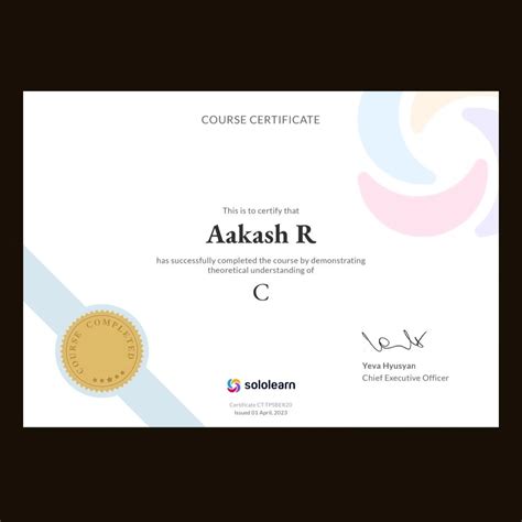 Aakash R On Linkedin Cprogramming Coding Sololearn Learning Certification