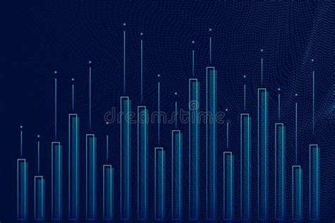A Futuristic Data Visualization With Glowing Blue Bars Representing