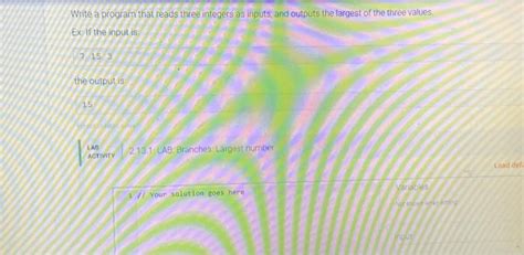 Solved Write A Program That Reads Three Integers As Inputs