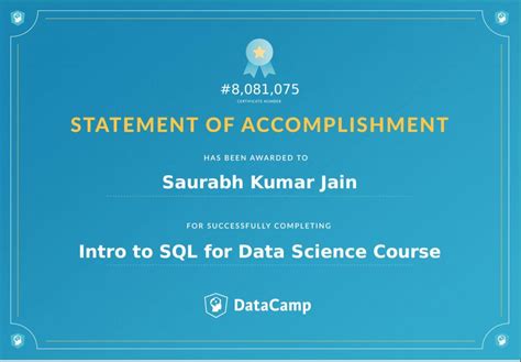 Saurabh Kumar Jain Cssgb On Linkedin Datacamp Learned Sql