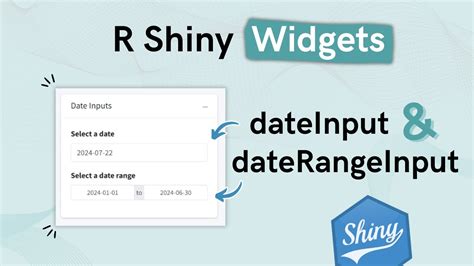 R Shiny Date Widgets Youtube