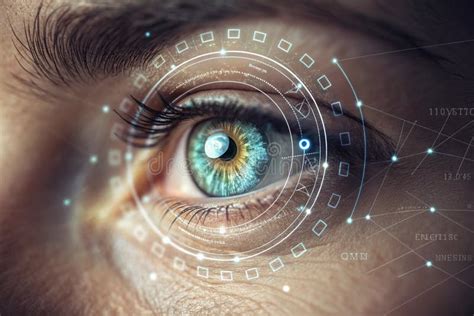 Close Up Of A Human Eye With A Digital Interface Superimposed