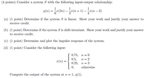 solved 4 points consider a system s with the following