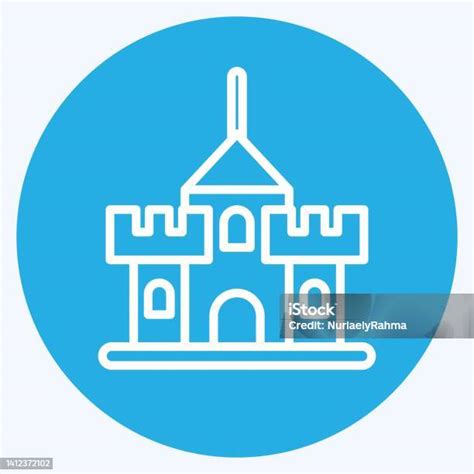 아이콘 요새 교육 기호에 적합합니다 파란 눈 스타일 편집 가능한 간단한 디자인 디자인 템플릿 벡터 간단한 그림 개념에 대한 스톡