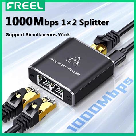 Freel Ethernet Splitter 1 To 2 High Speed 1000mbps Rj45 Network Switch Gigabit Lan Splitter For