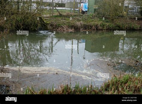 Sewage Overflow Pipe From A Treatment Works On The Kennet And Avon