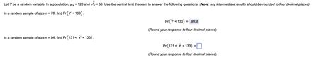 Solved Let Y be a random variable In a population μY Chegg