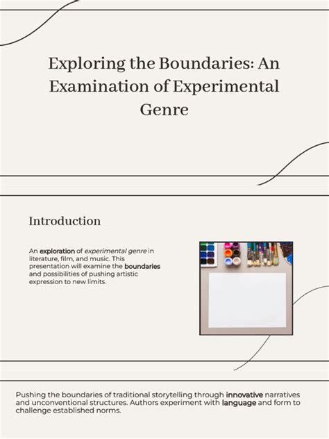 Slidesgo Exploring The Boundaries An Examination Of Experimental Genre