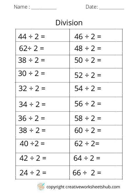 Division Worksheets For Grade 2 Pdf