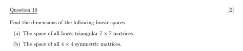solved question 10 2] [2] find the dimensions of the