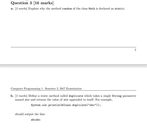 solved question 3 16 marks] a [2 marks] explain why the