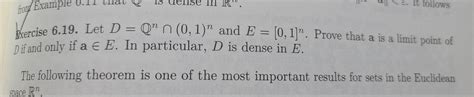 Solved Bercise 619 Let Dqn∩01n And E 01 N Prove
