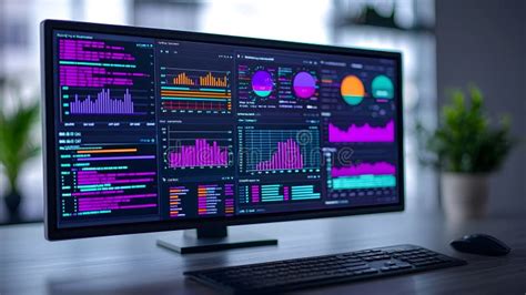 dynamic digital dashboard displaying kpi metrics and colorful data