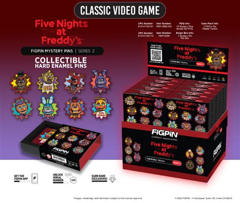 Five Nights At Freddys Series 2 Mystery Mini Pins Display 10 Pins