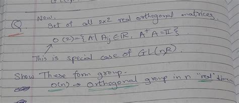 Solved Now Set Of All 2×2 Real Orthogonal Matrices