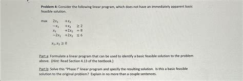 Solved Problem 4 Consider The Following Linear Program