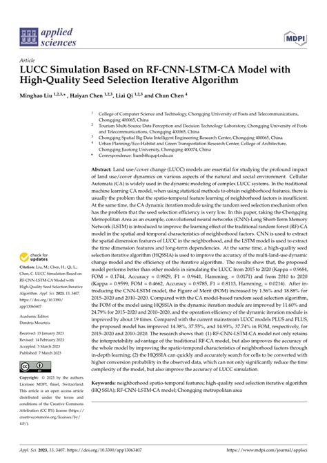 Pdf Lucc Simulation Based On Rf Cnn Lstm Ca Model With High Quality