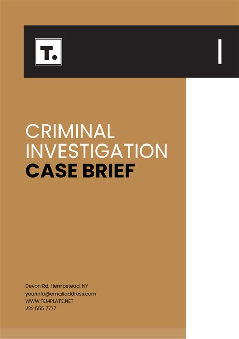 Free Criminal Investigation Case Brief Template To Edit Online
