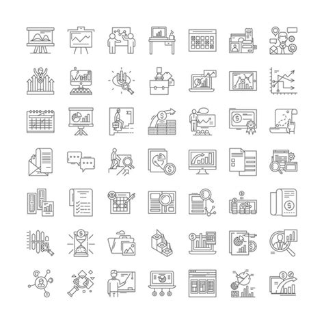 Programming Coding Linear Icons Signs Symbols Vector Line