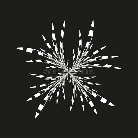Radial Pattern Illustration Black Background Contrast White Swirl Lines Vector Dynamic Shape