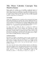 CALCULUS Module Docx The Three Calculus Concepts You Need To Know Many People See Calculus