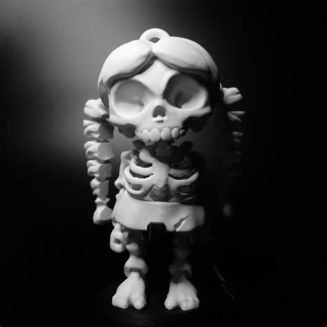 3d Printable Articulated Skeleton Girl 3d Print In Place Stl Model Fidget And Desk Toy By Kam Yu