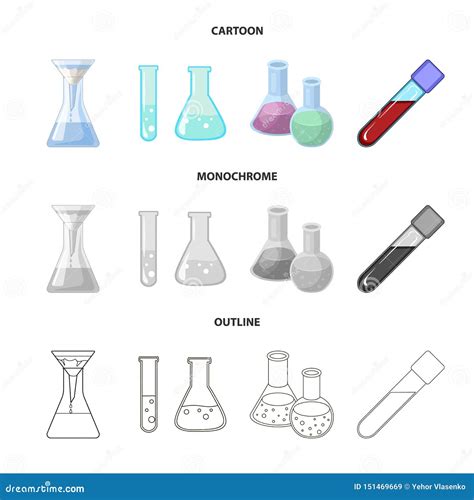Vector Illustration Of Flask And Laboratory Logo Collection Of Flask And Equipment Vector Icon