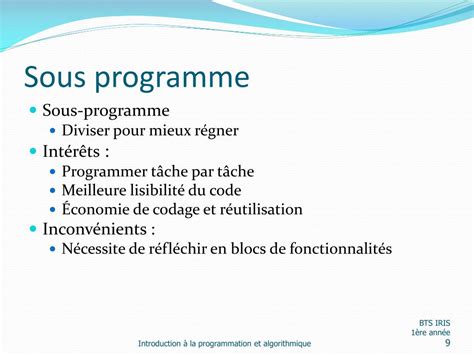 Ppt Initiation à La Programmation Et Algorithmique Powerpoint