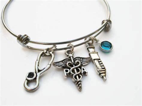 Personalized Physician Assistant Bracelet Expandable Bangle Etsy