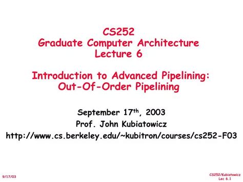 Ppt September 17 Th 2003 Prof John Kubiatowicz Powerpoint Presentation Id3926792